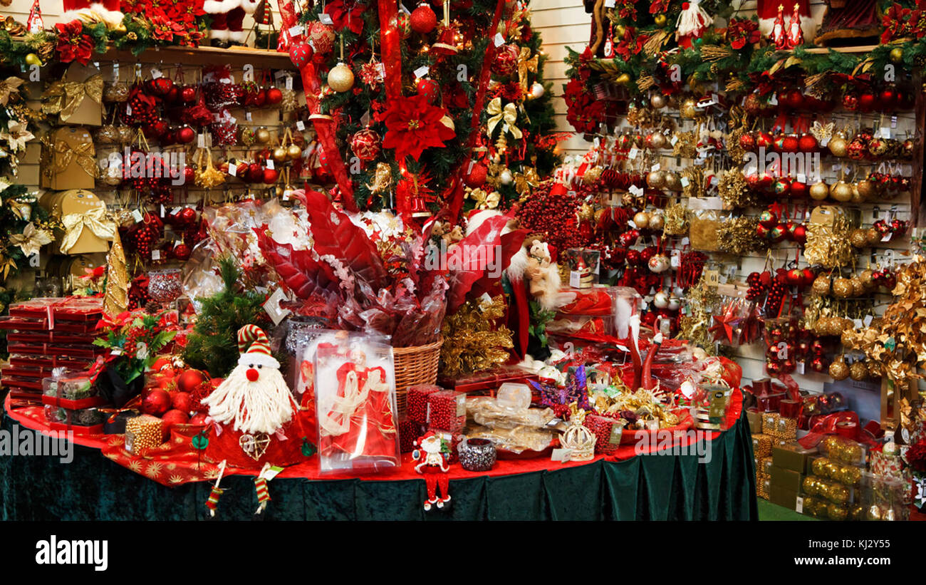 Inside a christmas shop Stock Photo - Alamy