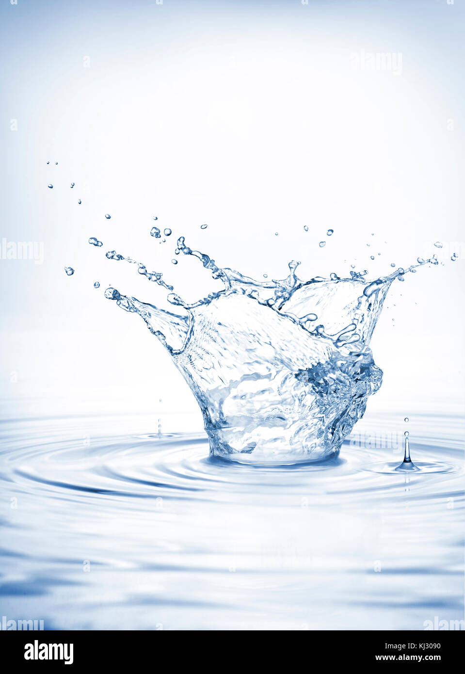 water splash isolated on white background with water ripples Stock ...