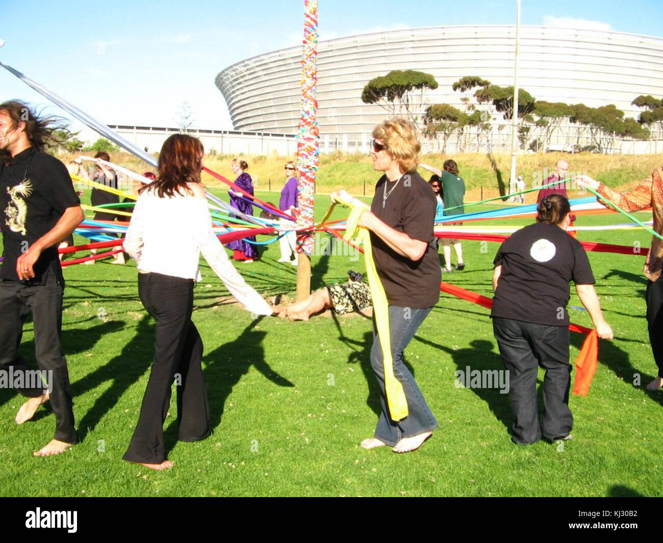 Maypole dancing in Cape Town Stock Photo - Alamy