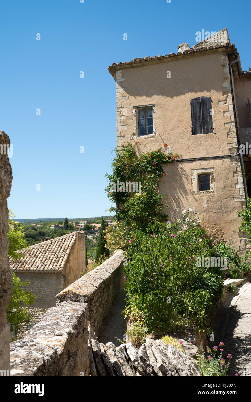 Street of medieval village of Gordes, Provence, France Stock Photo - Alamy