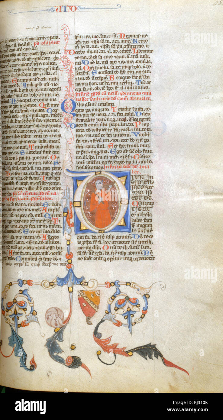 Miniatore di S Alessio in Bigiano - Leaf from Bentivoglio Bible ...