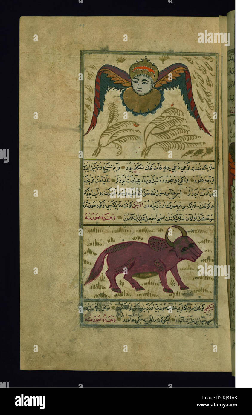 This artwork, titled 'Two Angels,' was created by Muhammad ibn Muhammad ...