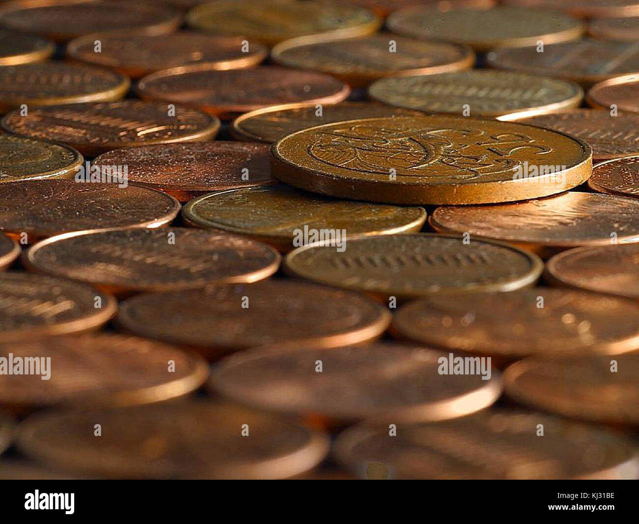 Penny pennies coins copper Stock Photo - Alamy
