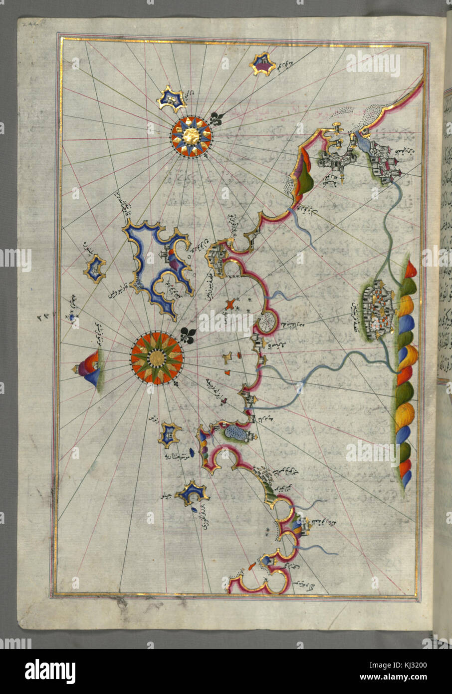 Piri Reis - Map of the Western Italian Coast as Far as the City of Pisa ...