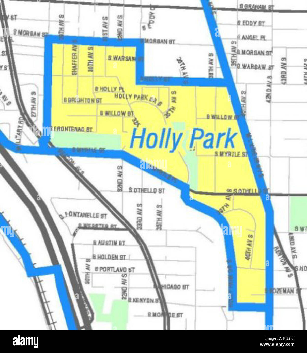 Seattle - Holly Park map Stock Photo - Alamy