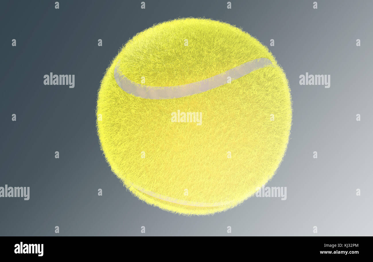 A regular unbranded generic yellow tennis ball on an isolated ...