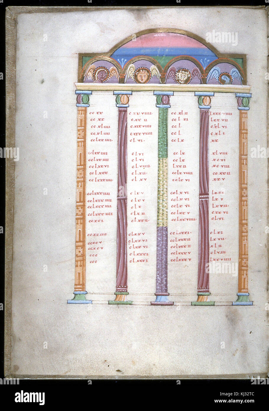 German - Leaf from Gospels - Walters W71V - Open Reverse Stock Photo ...