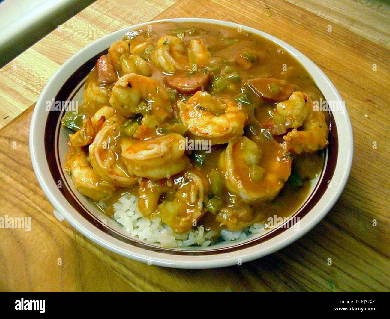 A photograph of shrimp gumbo, a popular dish in Southern U.S. cuisine ...
