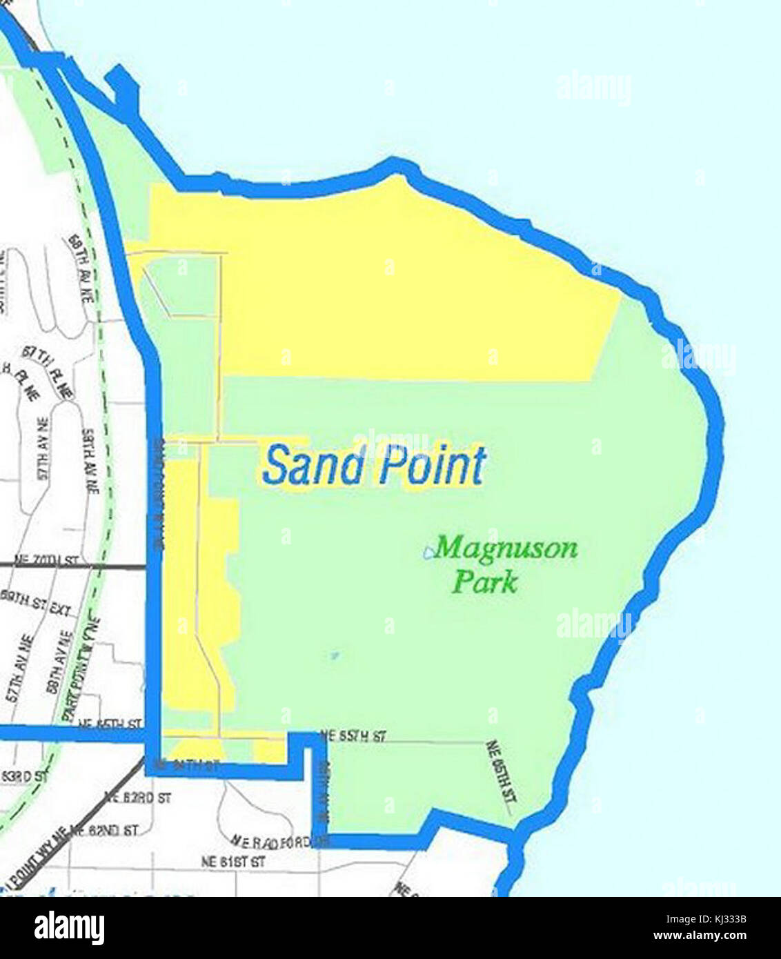 This map shows the Seattle area near Sand Point, highlighting the ...