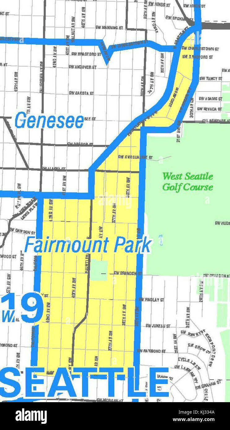 Seattle - Fairmount Park map Stock Photo - Alamy