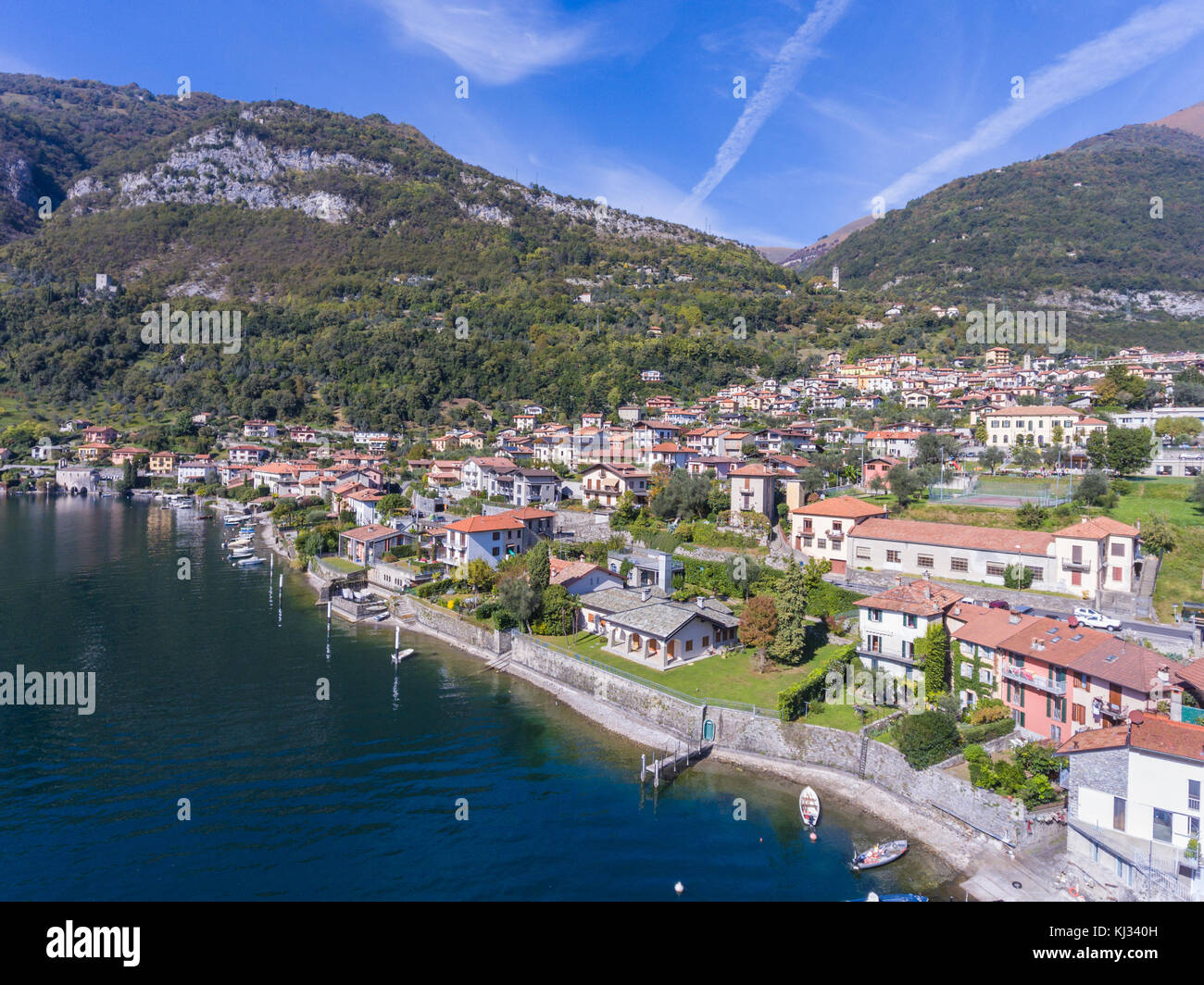 Village of Ossuccio near Comacina island on Como lake Stock Photo - Alamy
