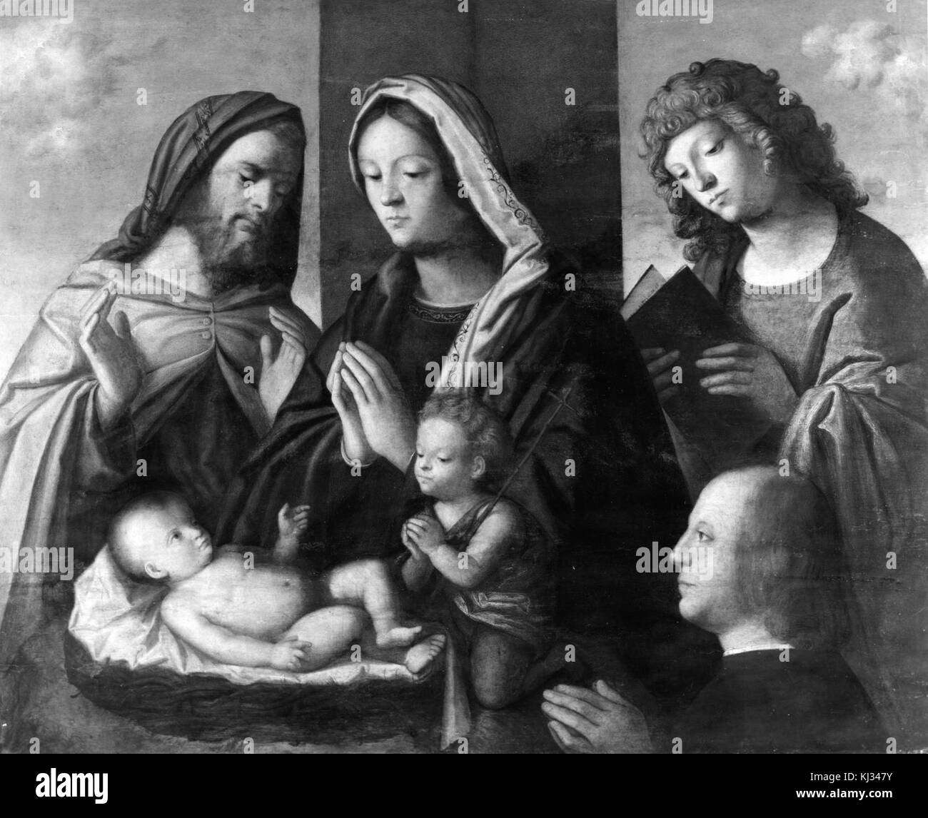 Holy family with the young st john the baptist hi-res stock photography ...