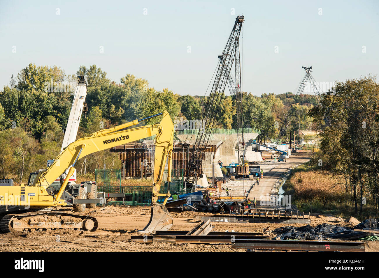 M-231 bridge approaches under construction Stock Photo - Alamy