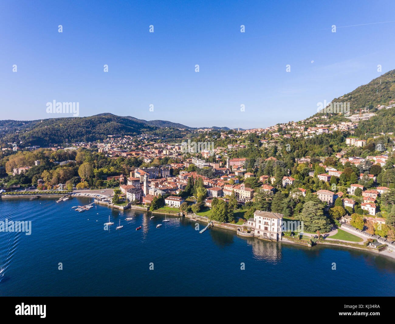 Panoramic view of Cernobbio on Como lake. Aerial view Stock Photo - Alamy