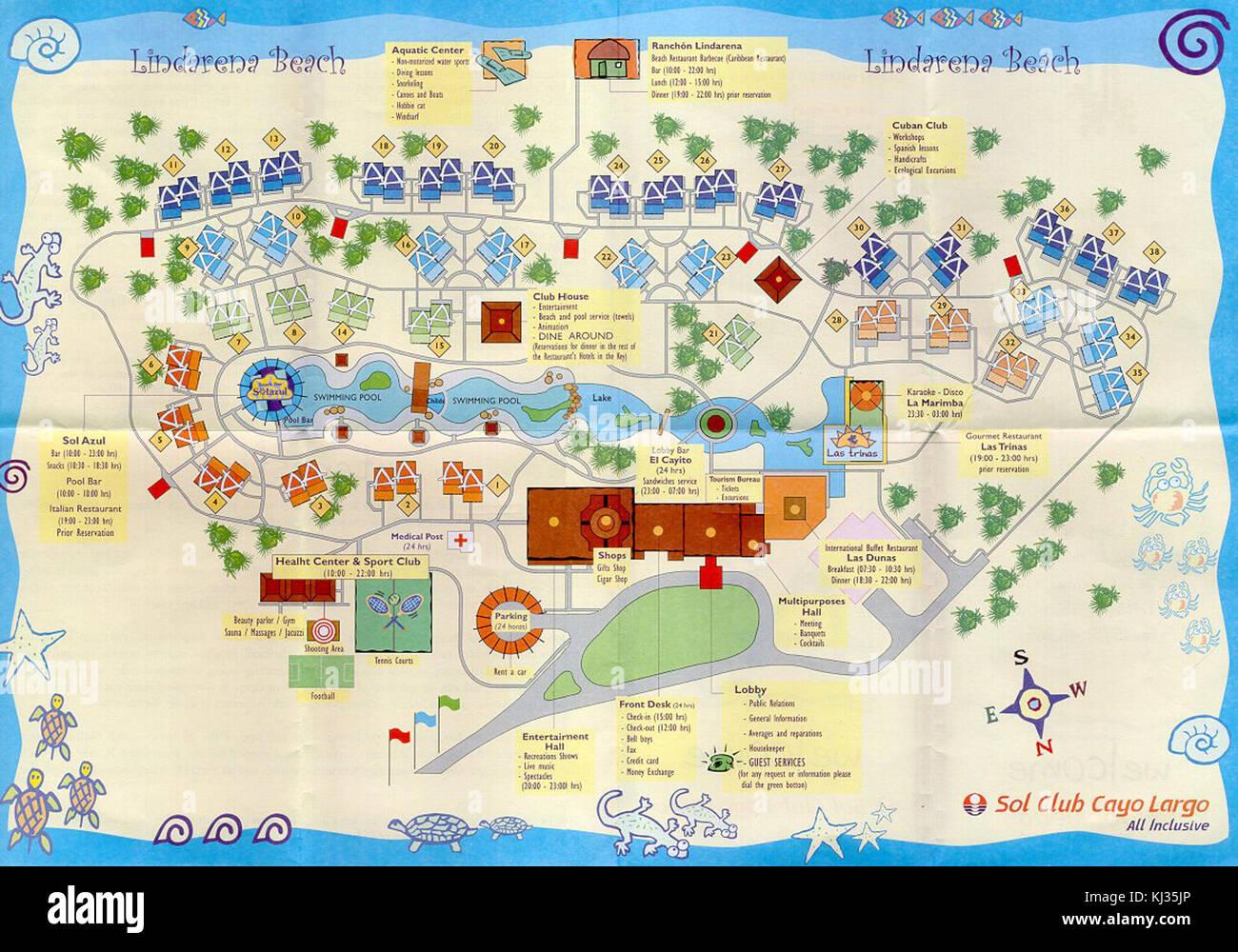 Carte Site Hotel Sol Cayo Largo Stock Photo - Alamy