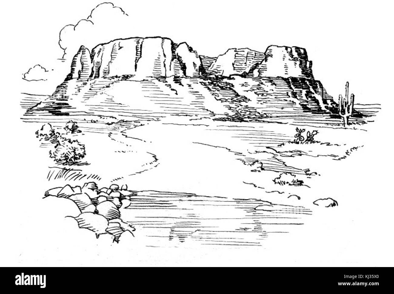 Butte illustration Cut Out Stock Images & Pictures - Alamy