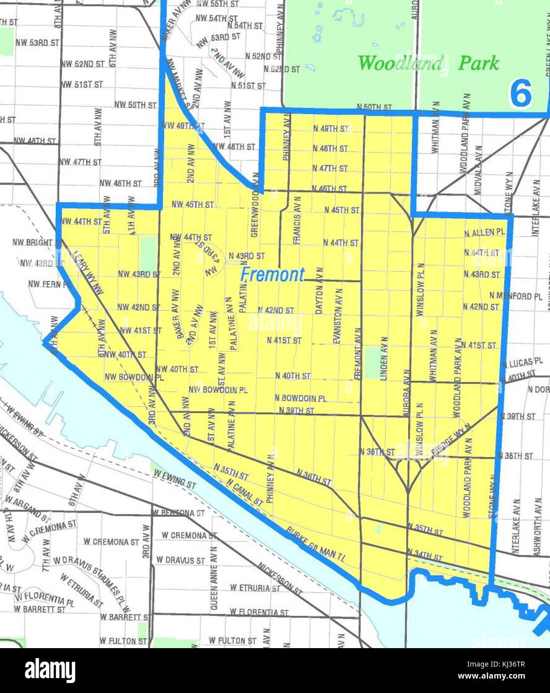 Seattle - Fremont map Stock Photo - Alamy