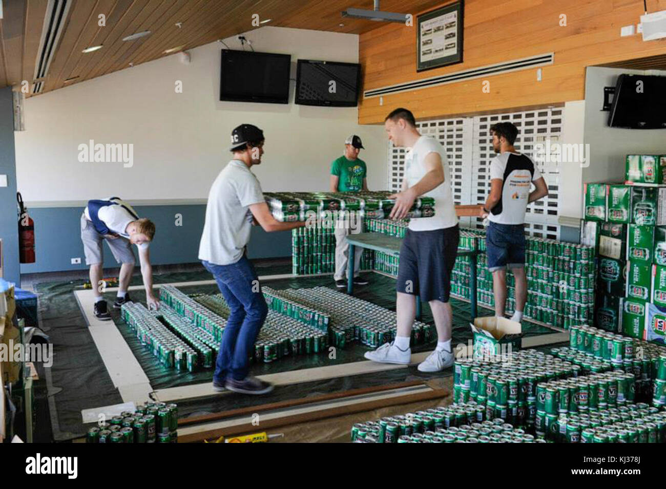 Beer can house, preparations stage 1 Stock Photo - Alamy