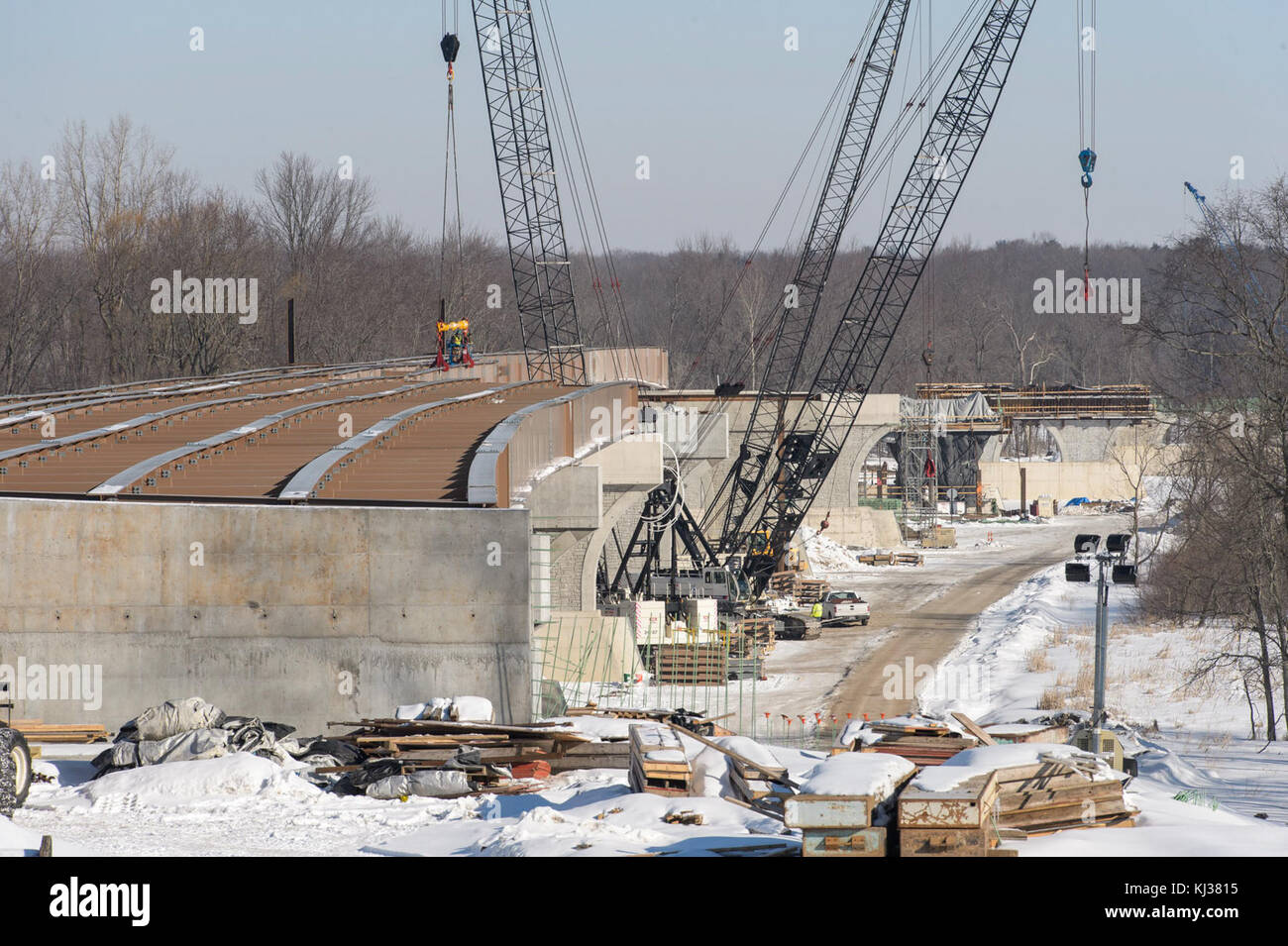 M-231 bridge approaches deck under construction Stock Photo - Alamy