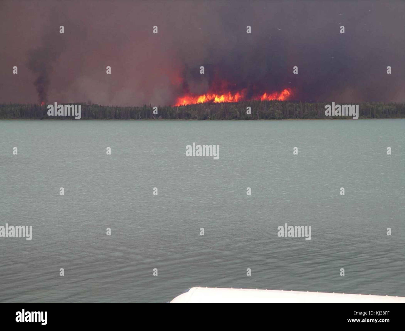 Big dark smoke rising from fire flames in forest Stock Photo - Alamy