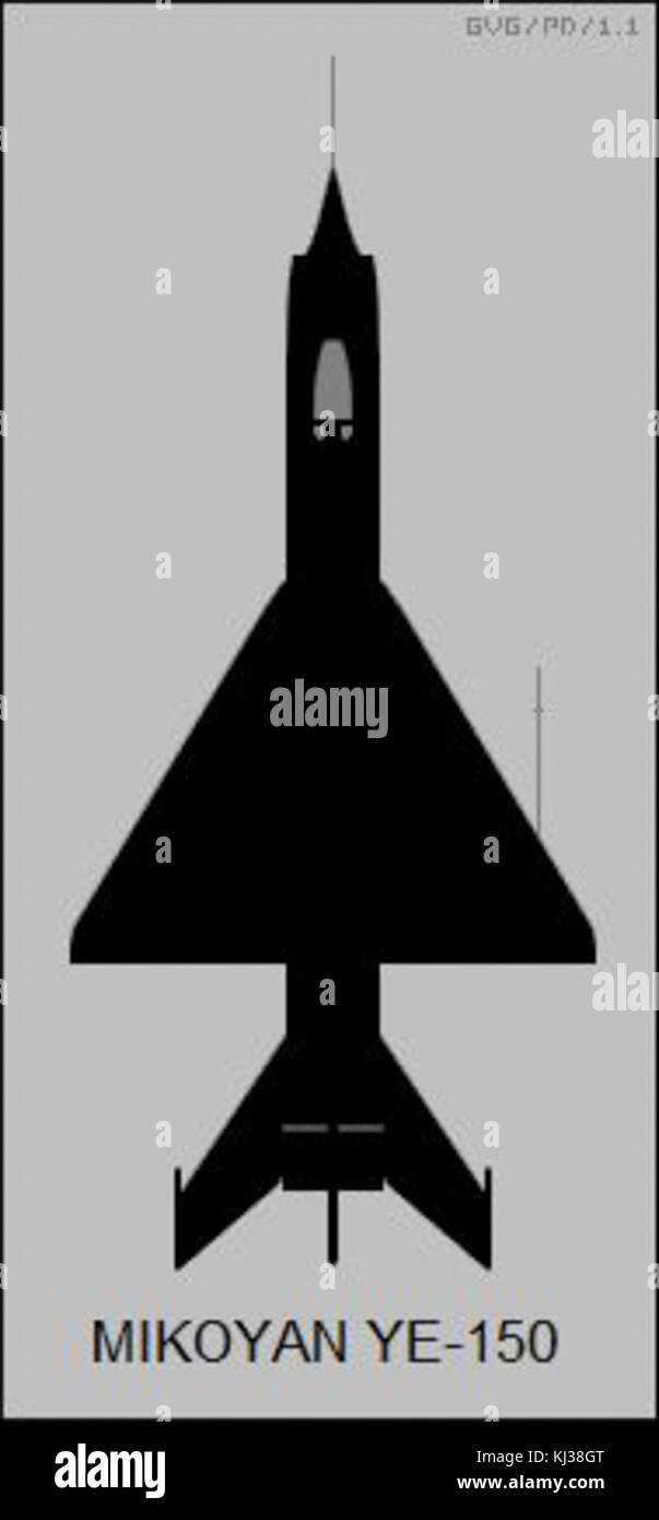 Mikoyan-Gurevich Ye-150 top-view silhouette Stock Photo - Alamy