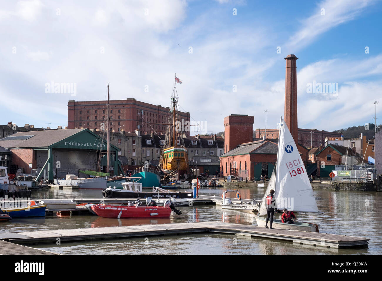 The Underfall Yard, boatbuilding yard in Bristol Docks, UK Stock Photo ...