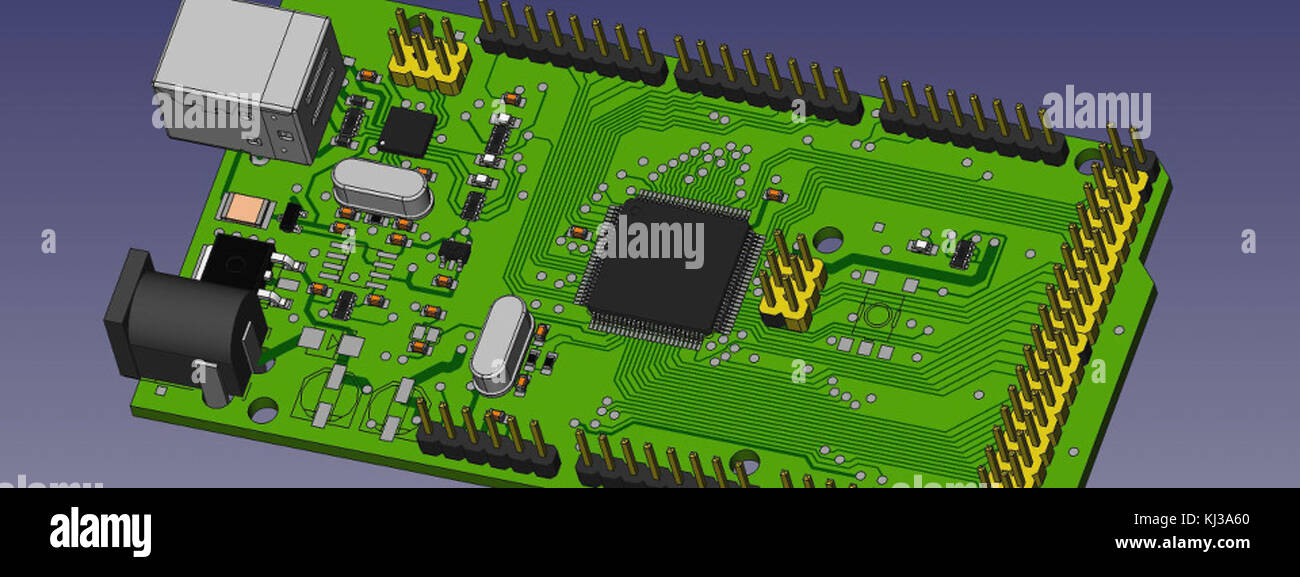 Freecad screenshot -- Arduino (Eagle import Stock Photo - Alamy