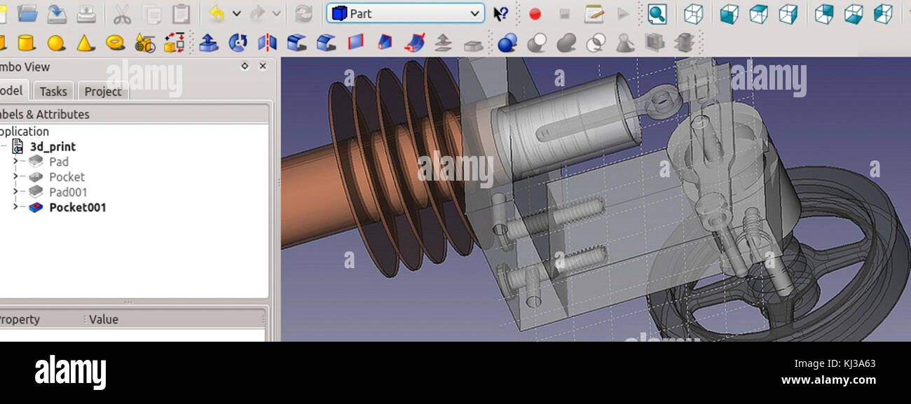 Freecad screenshot -- Engine by bejant Stock Photo - Alamy