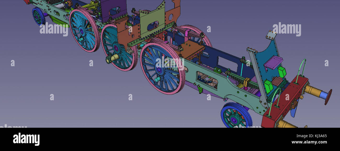 Freecad screenshot -- Steam loco frame Stock Photo - Alamy