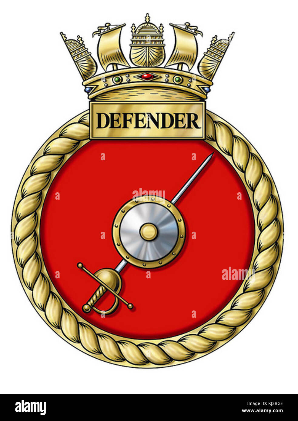 Crest of HMS Defender Stock Photo - Alamy