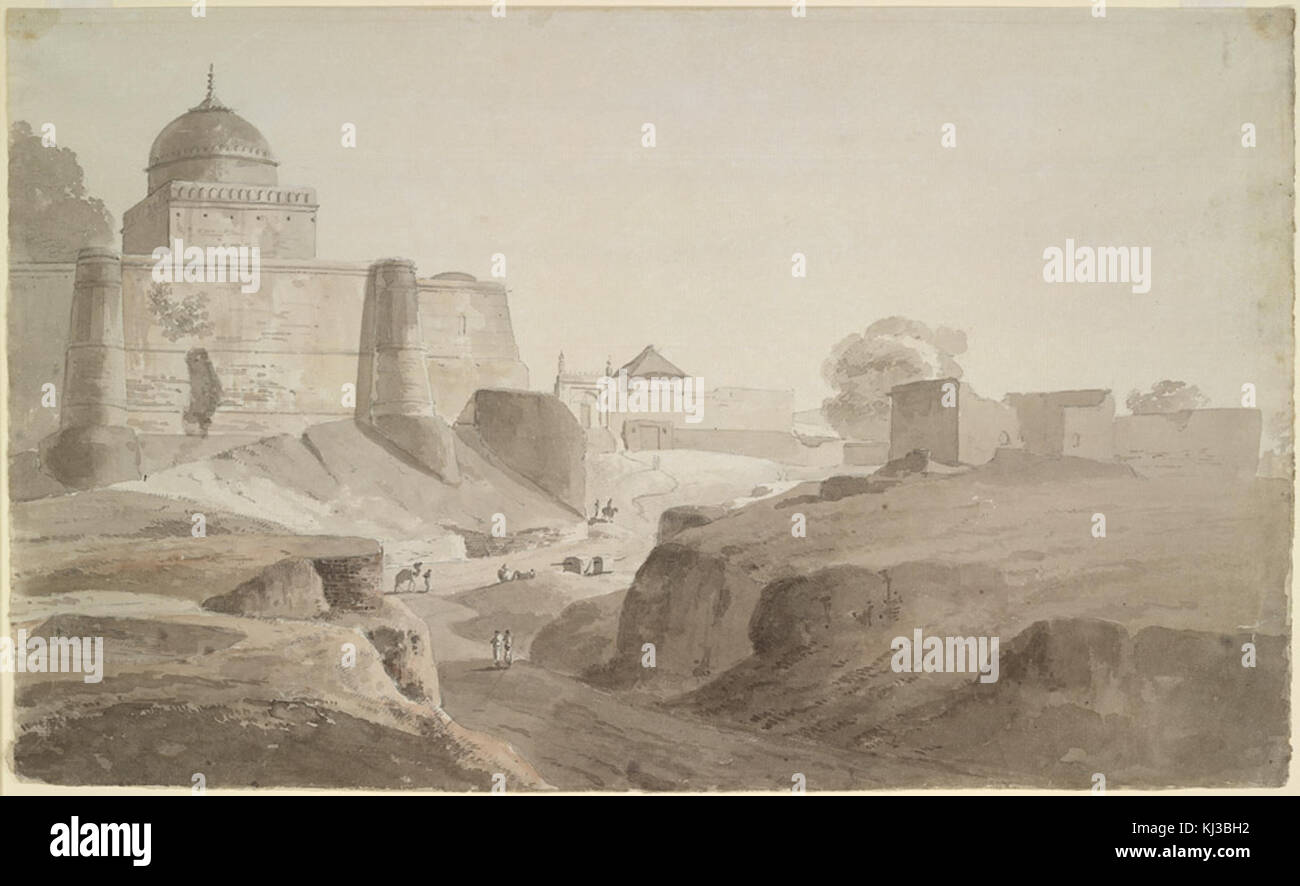 Sambhal Jama Masjid wash drawing Stock Photo - Alamy