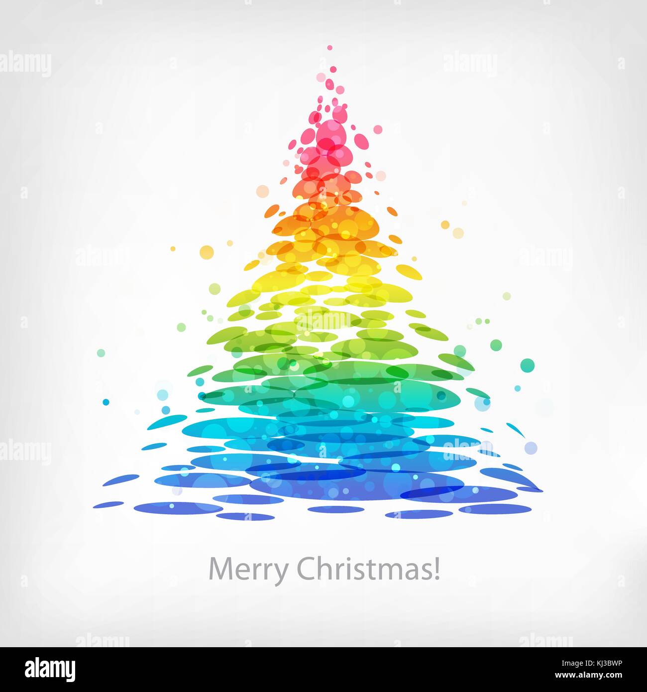 Abstract bright fir tree isolated on white background, vector Christmas ...