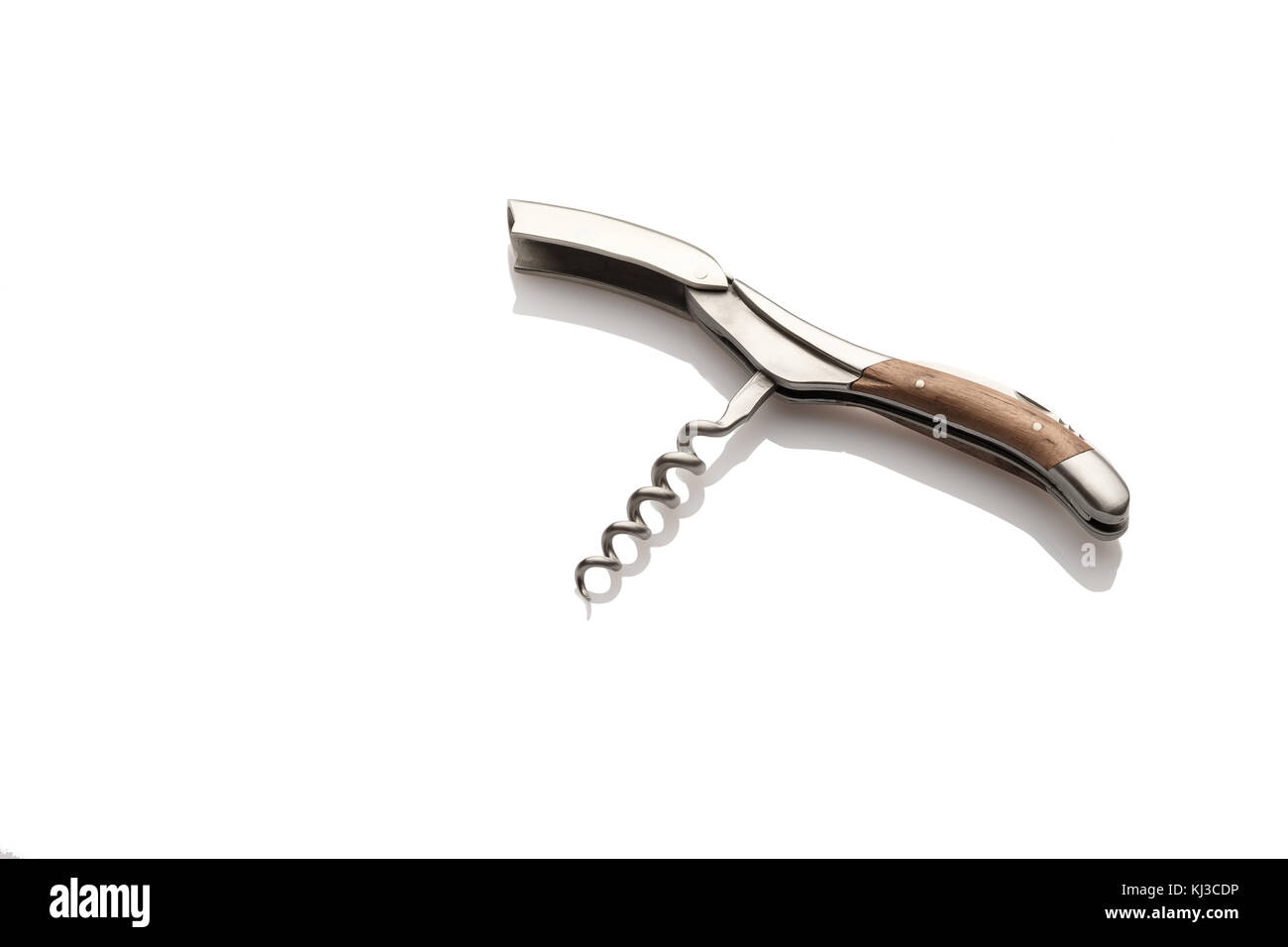 Corkscrew of hand-forged steel white isolated Stock Photo - Alamy