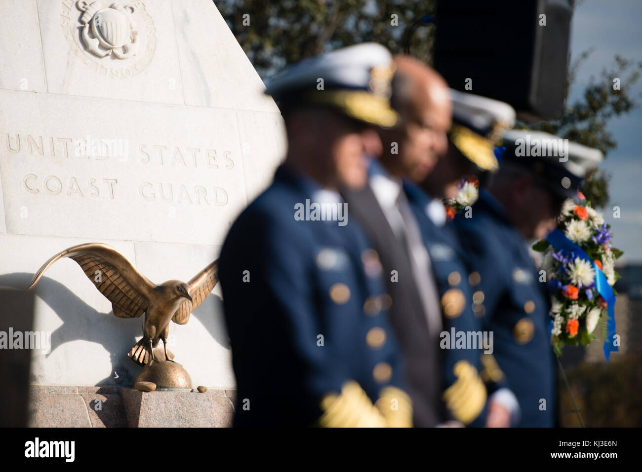 Wreath-laying ceremony at the Coast Guard Memorial in Arlington ...