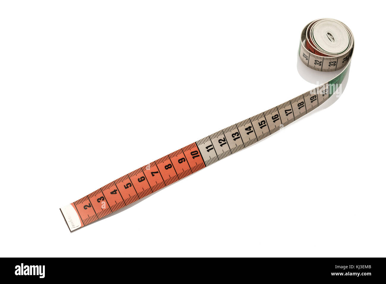 Metric measuring tape with centimeter white isolated Stock Photo - Alamy