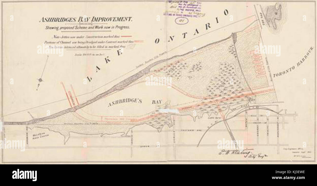 1893 proposed map of the Keating Channel Stock Photo - Alamy