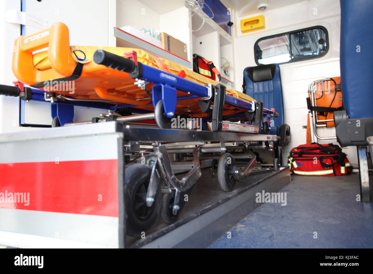 Ambulance car from inside and back space Stock Photo - Alamy