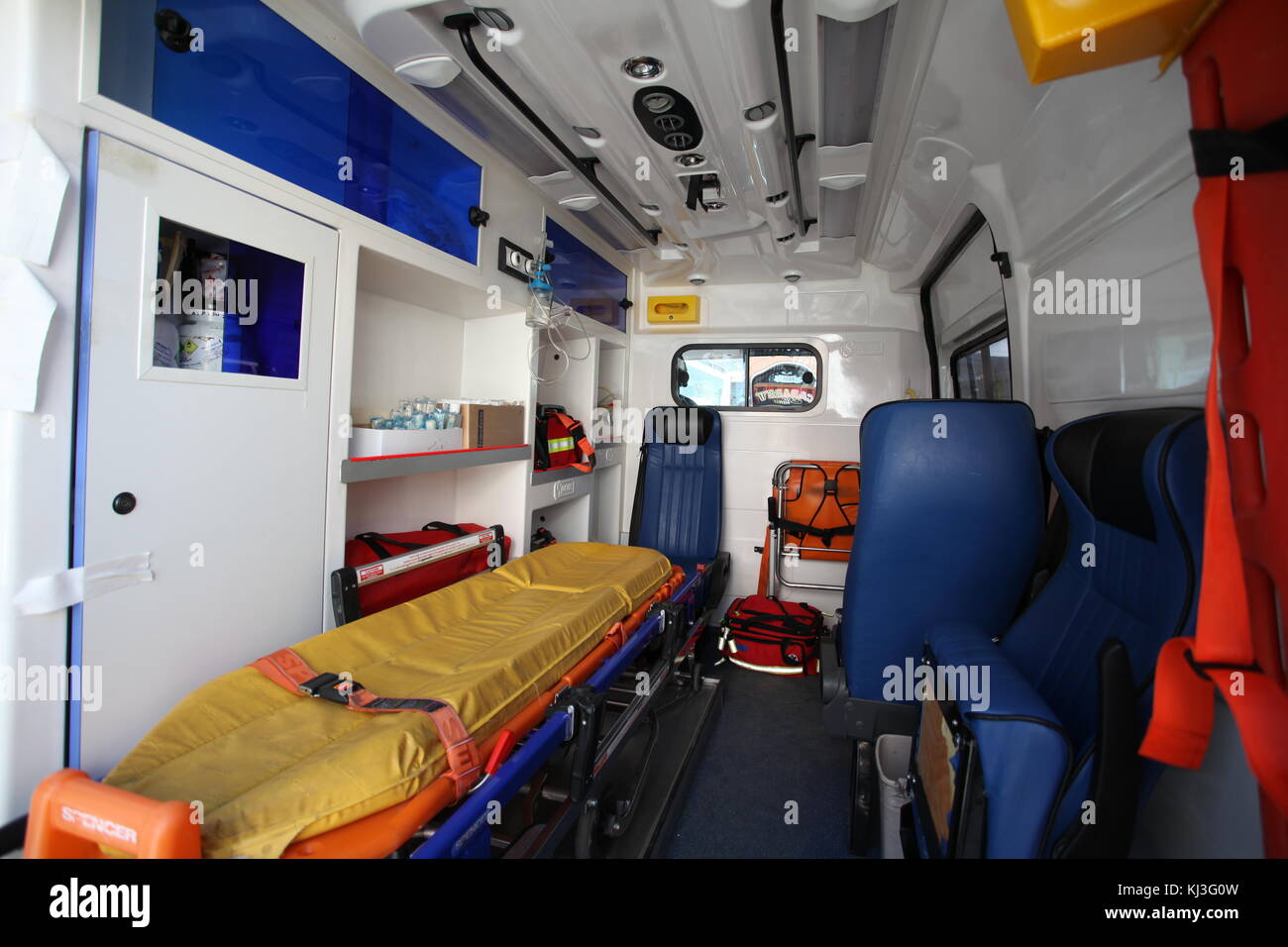 Ambulance car from inside and back space Stock Photo - Alamy