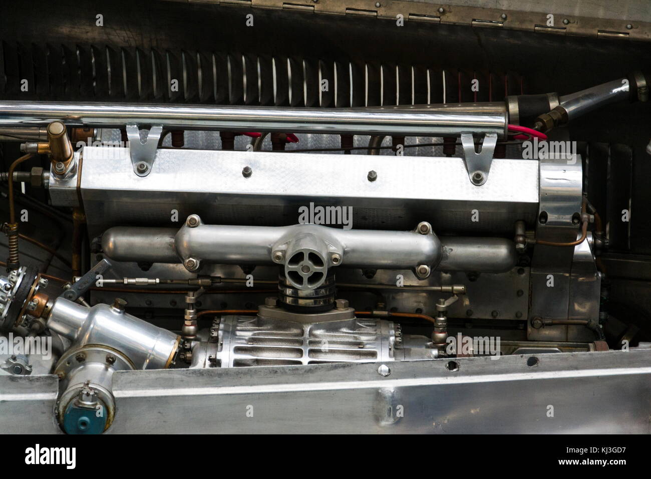 PRAGUE, CZECH REPUBLIC - NOVEMBER 10: Open motor bonnet of Bugatti Type ...