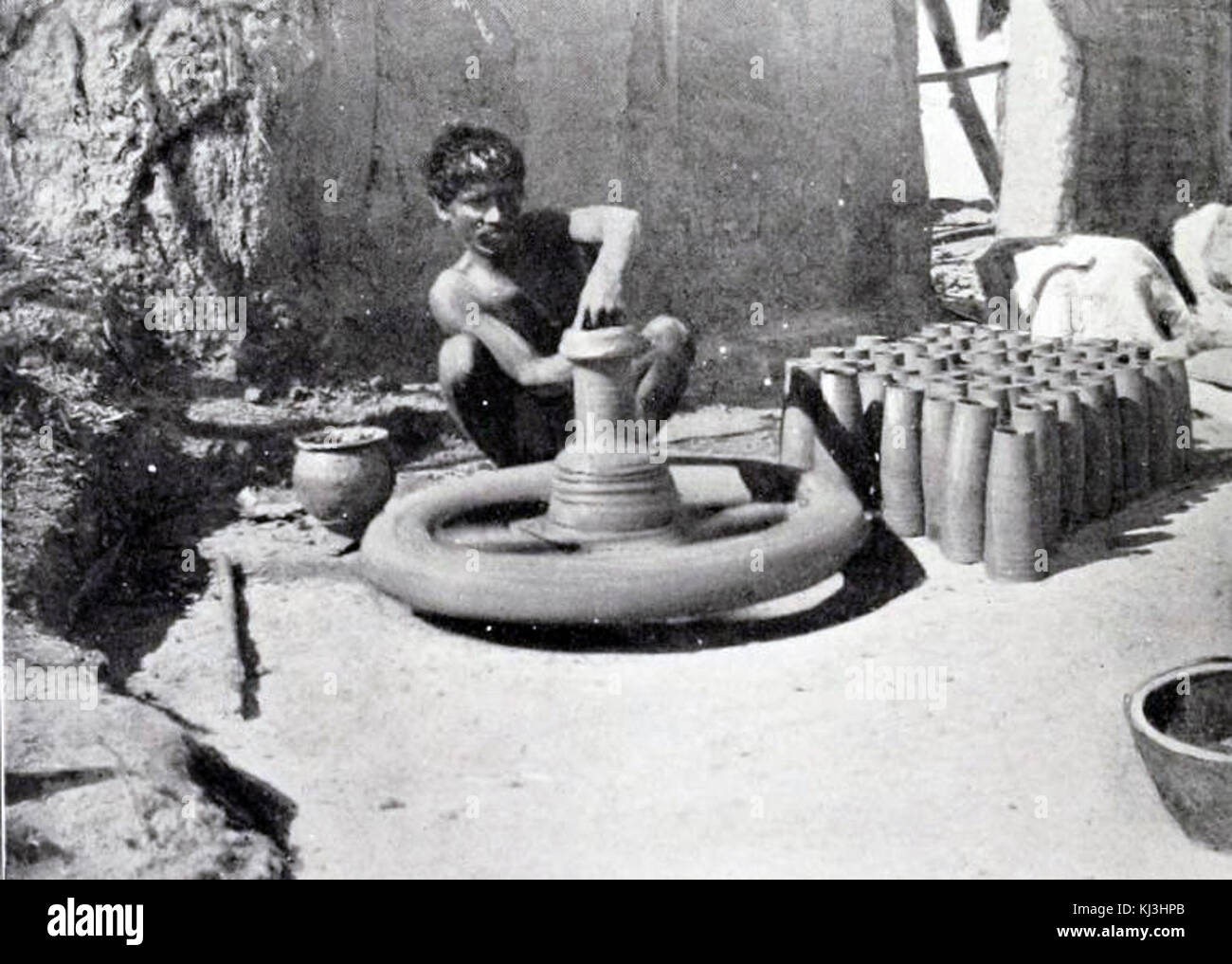 Pottery wheel before 1910 Stock Photo - Alamy