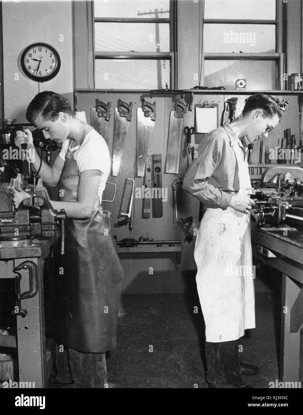 Working in old laboratory shop Stock Photo - Alamy