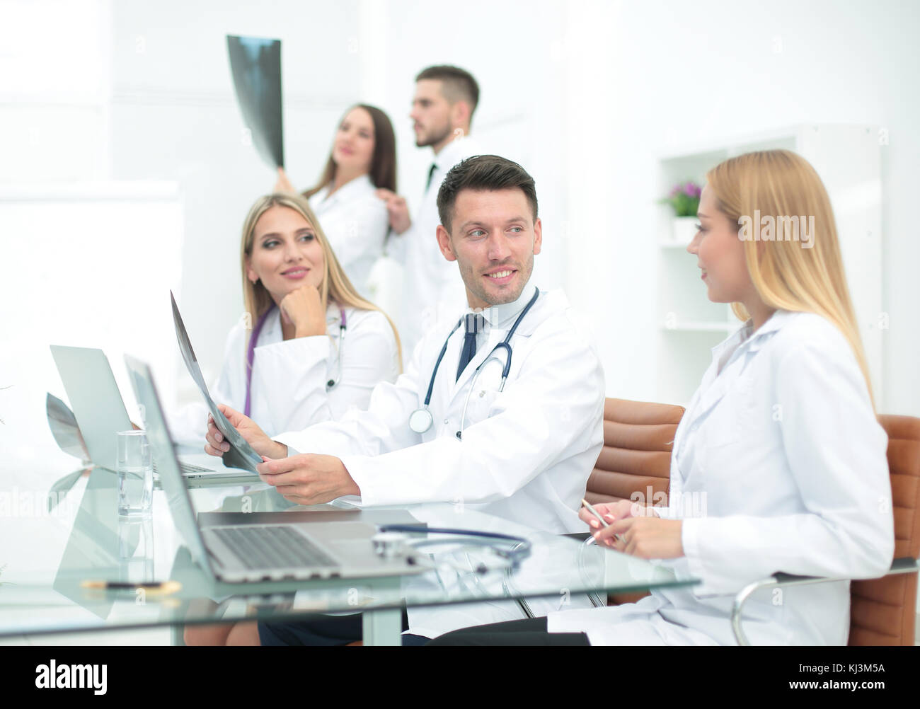 group of medical workers working together in hospital Stock Photo - Alamy