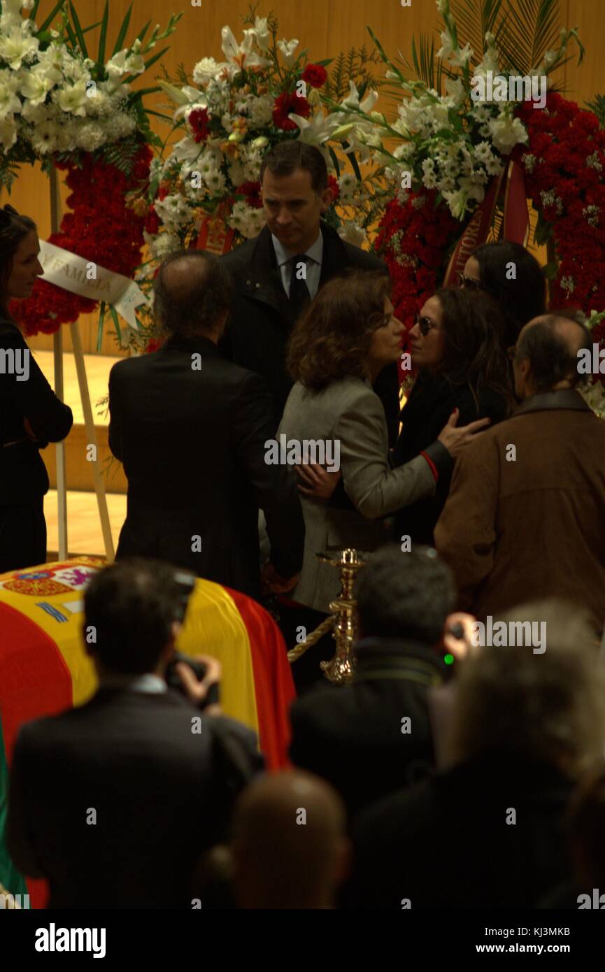 MADRID, SPAIN - FEBRUARY 28: Prince Felipe of Spain attends the funeral ...