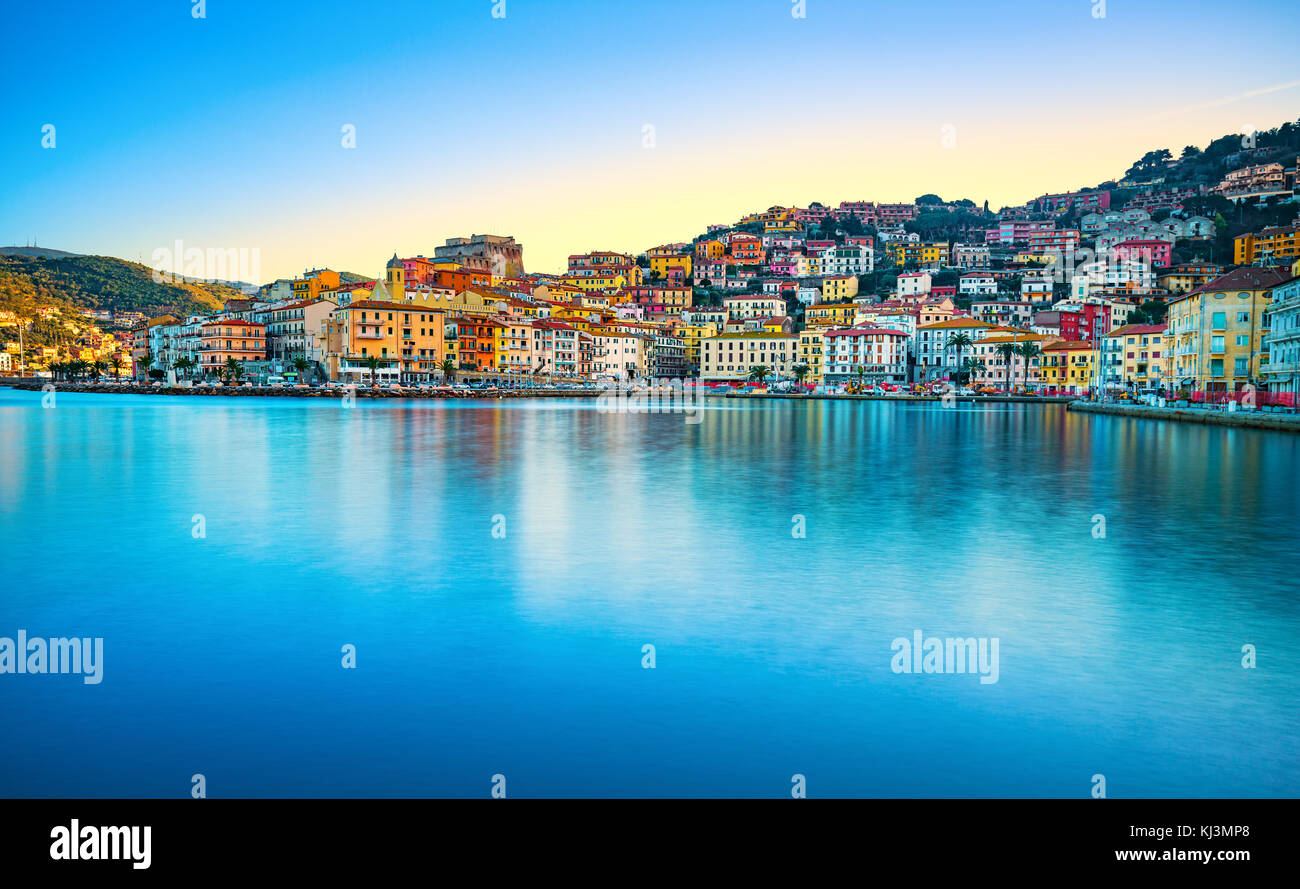 Porto Santo Stefano panoramic view of seafront, italian travel ...