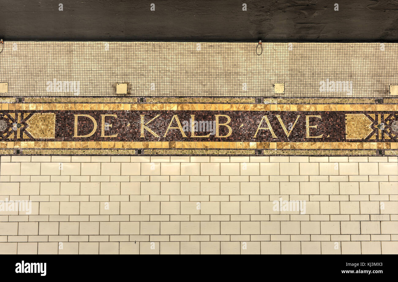 DeKalb Avenue Subway Station Mosaic in New York, serving downtown ...