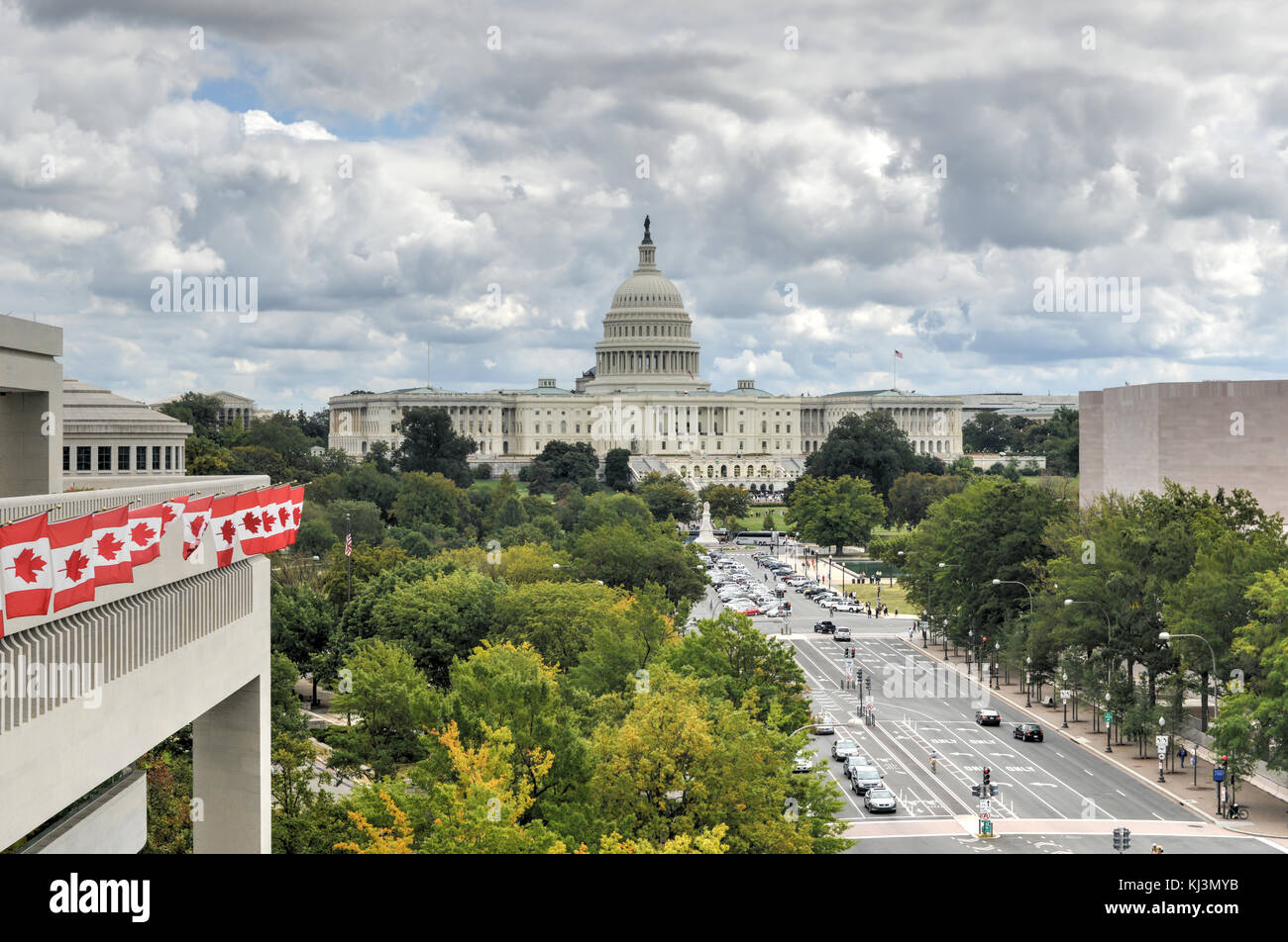 The US Capitol Building and Canadian Embassy in Washington, DC Stock ...