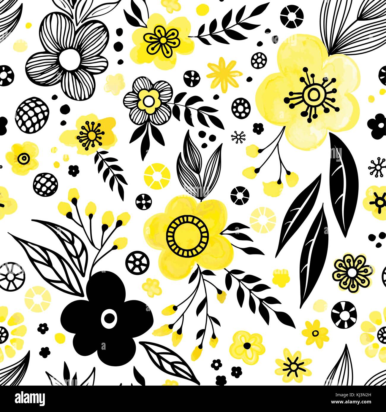 Yellow floral pattern Stock Vector Image & Art - Alamy