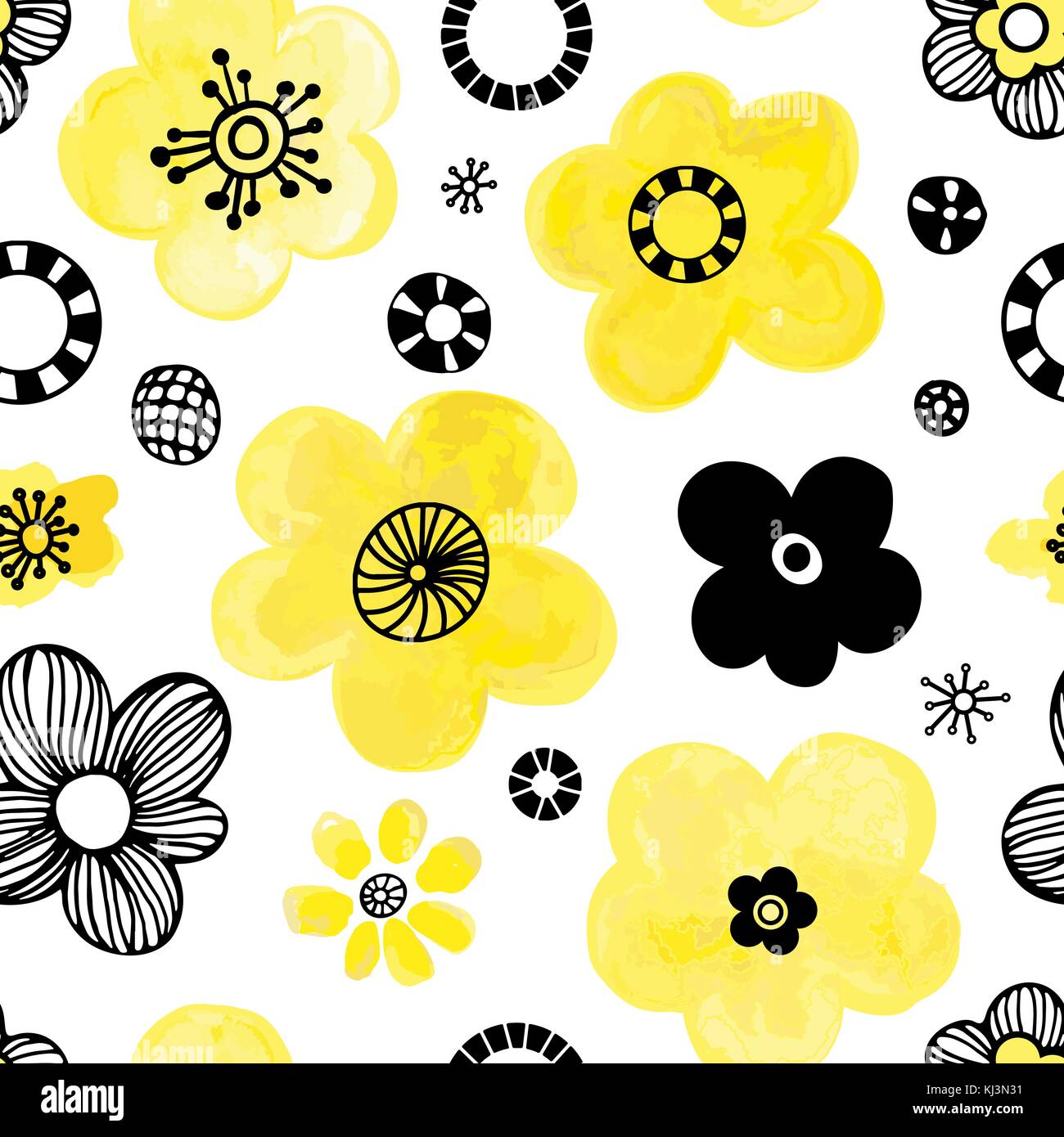 Yellow floral pattern Stock Vector Image & Art - Alamy