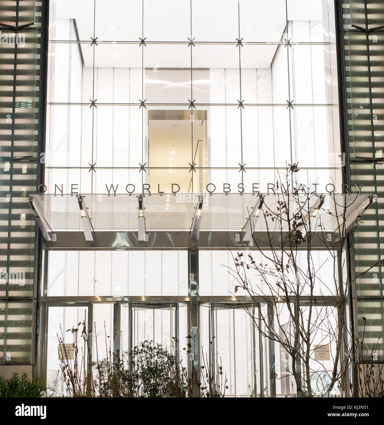 One World Trade Center Observatory entrance at night, in the first week ...