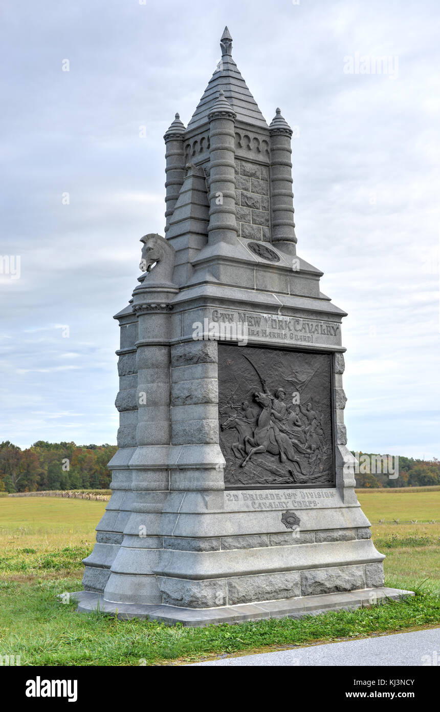 Memorial monument at the Gettysburg National Military Park ...